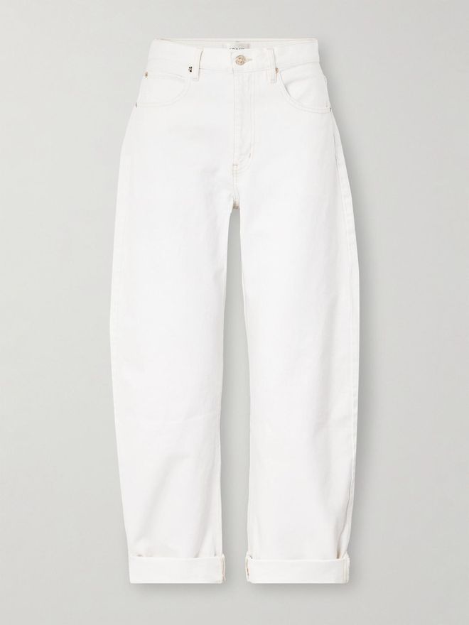 The Bubble Jeans Mit Weitem Bein - Wei&szlig;