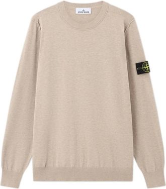 Stone Island Homme, Pulls, Beige, Taille: S Soft Cotton Crewneck