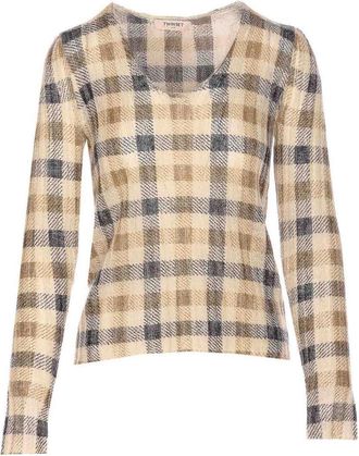 Twinset Pull Col Rond - Marron