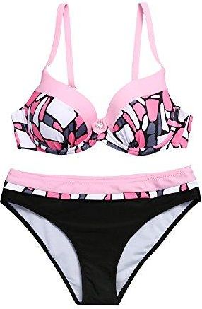 Generic Ensemble bikini sexy et &eacute;l&eacute;gant pour femme - Deux pi&egrave;ces - Col en V - Triangle - Push Up - Bikini de plage - Maillot de bain incurv&eacute; - Haut de bikini 