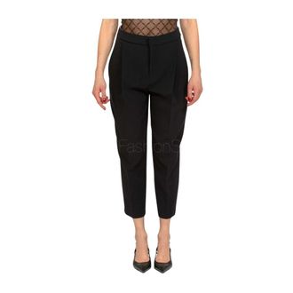 Elisabetta Franchi Schwarze leichte Cr&ecirc;pe-Hose Regular Fit - - Trousers - Damen - Schwarzk - L
