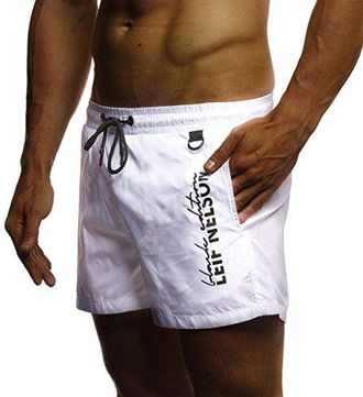 LEIF NELSON LN-9215 Short de bain - Blanc - L