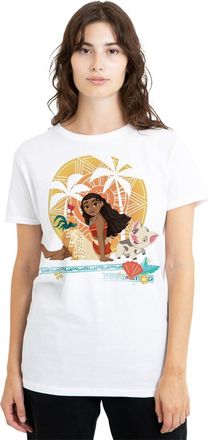 Disney Moana Sitting Sunset Ladies T Shirt, White, X-Large