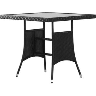 vidaXL Vidaxl - Table de jardin Noir 80x80x74 cm R&eacute;sine tress&eacute;e
