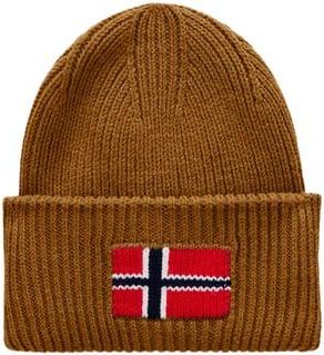 Napapijri Bonnet &agrave; revers brod&eacute; en laine m&eacute;lang&eacute;e
