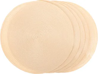 Angoily 6 St&uuml;ck Teiliges Rustikales Rundes Platzset aus Handgewebtem Hitzebest&auml;ndigem und Abwaschbarem Pp Plastik f&uuml;r Esstisch Hitzebest&auml;ndige Tischdeko rutsc