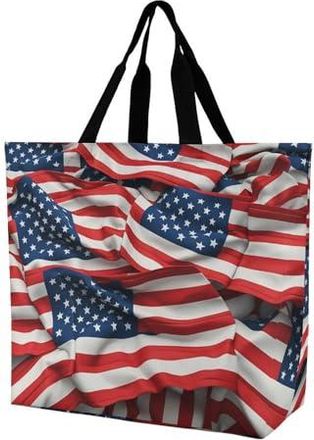 Generic Drapeau Des &Eacute;tats-Unis Sac Courses Pliable Tote Bag D&eacute;contract&eacute; Sac A Main Femme Pour Gym Plage Travail