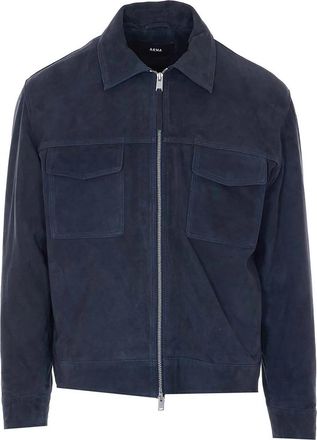 Arma Blouson En Cuir - Bleu