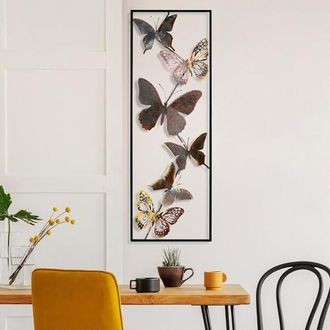Hanah Home Handmade Decorative Metal Wall Accessory, 32 x 90 x 4 cm | 100% Metal, Unique Hand-Painted Design | Perfect for Home Decor, Adds Elegance & Style
