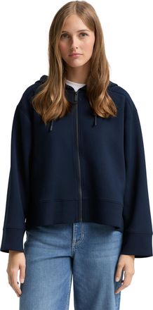 Tom Tailor Tom Tailor Damen 1048331 Loose Fit Scuba Hoodie Sweatjacke, 10668-Sky Captain Blue, M