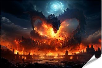 Islandburner Prime Bild Poster Drache Mitte Feuer Gefüllt Stadt Drache Mitte Feuer Gefüllt Stadt Premium Bilder Fotodruck