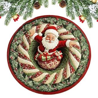 Generic Tapis de P&egrave;re No&euml;l antid&eacute;rapant &agrave; illusion doptique 3D pour anniversaire, Halloween, vacances, Nouvel An, f&ecirc;te, entr&eacute;e, salon, chambre &agrave; coucher, coul