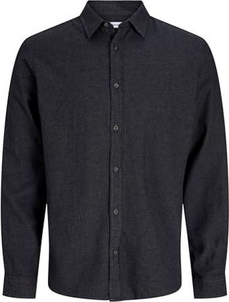 Jack & Jones Jjeclassic Melange T-Shirt L/S Noos, Gris fonc&eacute; m&eacute;lang&eacute;, L