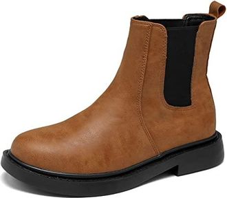 Dadawen Bottine Chelsea Femme Classiques Botte Tendance à Enfiler- Brun 42