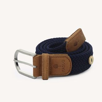 Faguo Ceinture tress&eacute;e bleu marine et camel - BELT