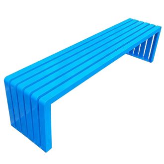 Generic Gartenb&auml;nke Metall Ohne Lehne 2 Sitzer Balkonbank Wetterfest Robuste Parkbank f&uuml;r Terrasse Schulhof Garten Balkon, Keine Montage Erforderlich(Blue,39.