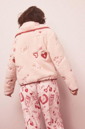 Next Fleecejacke Borg-Fleece mit durchgehendem Rei&szlig;verschluss (1-St)