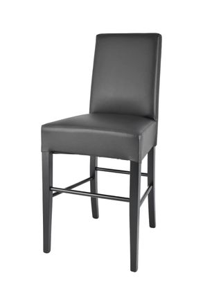 Tommychairs Tommychairs - Moderner Barhocker Luisa, robuste Struktur aus lackiertem Buchenholz Farbe Schwarz, gepolstert und mit Kunstleder in der Farbe Schwarz b