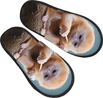 Generic Petit Portrait Mignon De Singe Homme Femme Chaussures De Maison Chaud Chaussons Antid&eacute;rapantes Slippers Pour Automne Maison Int&eacute;rieur L