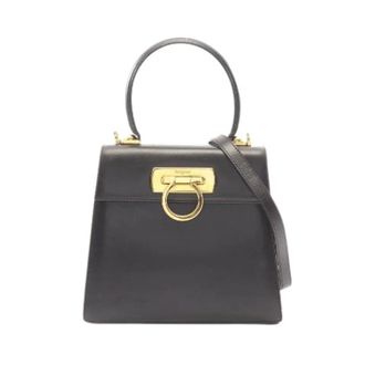 Ferragamo Pre-owned Gancini Leder 2way Handtasche - - Pre-owned - Damen - Schwarzk - ONE SIZE