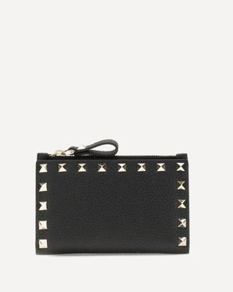 Valentino Garavani Rockstud zip Card Holder Female UNI