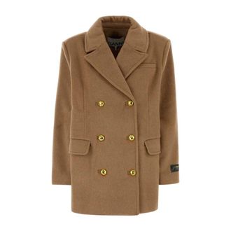 Ganni Zweireihige M&auml;ntel - - Coats - Damen - Beige - L/XL