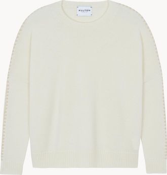 Kujten Pull col rond piqure contrast&eacute;e - Pull Amelina