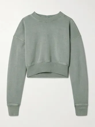 Slvrlake Denim Sweat Raccourci En Jersey De Coton - Vert