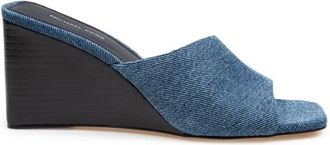 Michael Kors Sandalen - Merriam Wedge In Jeans Fabric - Gr. 7_5 - in Blau - für Damen