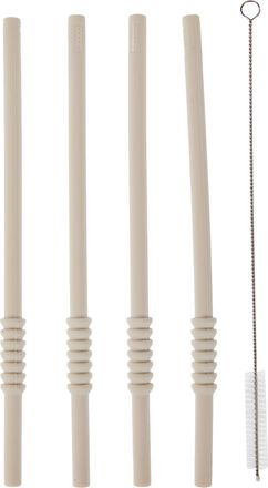 Bodum K12035-913 BISTRO Silikon Trinkhalme mit Edelstahlbürste 4-er Set
