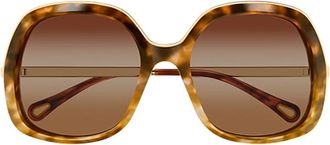 Chloé Femme, Accessoires, Brun, Taille: 56 MM Lunettes de soleil marron Style international élégant