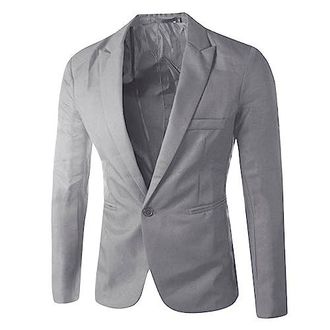 Generic Blazer Homme Chic Et Elegant - Charme Hommes Casual Slim Fit Un Bouton Costume Manteau Veste Tops Hommes Mode Veste Cuir Homme Fourrure