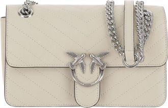 Pinko Schultertasche Pinko Sac Rabat Love One Light Mini Vitello Wr Blanc