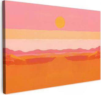 MuchoWow © Bilder Groß 120x80 cm XXL Wohnzimmer Deko Modern Wandbild Kunstdruck auf Leinwand Bild Schlafzimmer über Bett Room Decor Geschenke Sonne - Abstrakt 