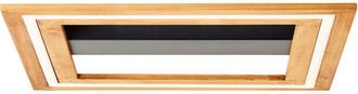 Brilliant Plafonnier Brilliant Rhea led 45x45cm bois clair/noir, bois/m&eacute;tal/plastique, 1x led int&eacute;gr&eacute;e, 24 w, (flux lumineux : 3000lm, couleur de la lumi&egrave;re