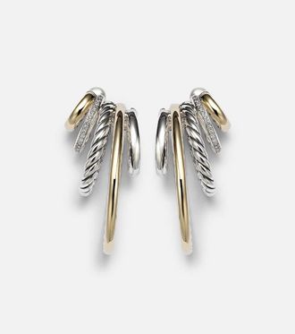 David Yurman Boucles doreilles DY Mercer en or 18 ct, argent sterling et diamants