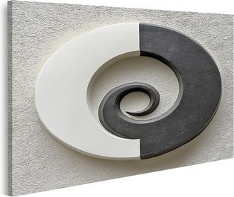 Islandburner Bild auf Leinwand Schwarze und wei&szlig;e Spirale an einer grauen Wand Bilder Wandbilder Poster