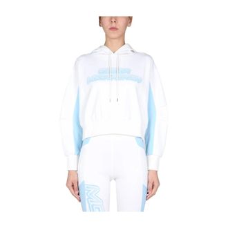 Stella McCartney Hoodie aus Baumwolljersey mit Logo-Print - - Sweatshirts & Hoodies - Damen - Wei&szlig; - S