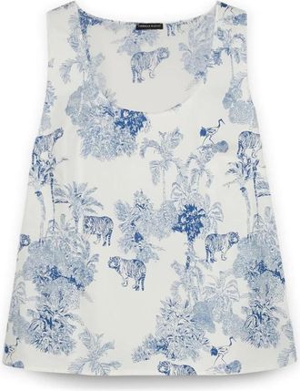 Fiorella Rubino Femme, Tops, Blanc, Taille: 54 FR Top imprim&eacute; jungle