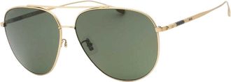 HUGO BOSS 1296 Sonnenbrille f&uuml;r Herren, Titanium-Grau, Edelstahl (Gold/Gr&uuml;n)
