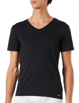 Bruno Banani Bruno Banani Herren V-Shirt Check Line 2.0 Unterhemd, per Pack Schwarz (Schwarz Karo 125), Medium (Herstellergröße: M)