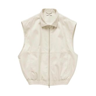 1989 STUDIO Gabardine Rei&szlig;verschluss-Weste - - Jackets - Damen - Beige - 2XS