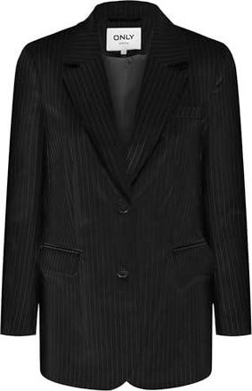 Only Blazer Onlreina L/S &agrave; rayures pour femme, Noir, 44