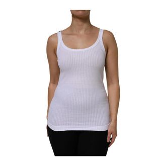 Dolce & Gabbana Wei&szlig;es Geripptes Stricktop - - Tops - Damen - Wei&szlig; - 2XL