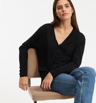 La Redoute Collections Cardigan Col V En Fine Maille Boutonn&eacute;