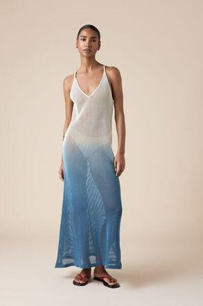 Calzedonia Langes Kleid Aus Netzgewebe Blau