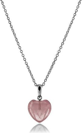 Luxenter 925er Sterlingsilber und Rosenquarz rhodinierte Halskette