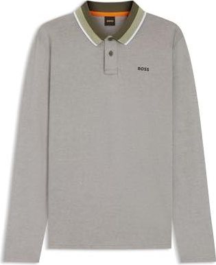 BOSS Hommes Peoxfordlong 1 Polo en piqué de Coton avec col à Rayures