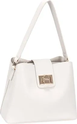 David Jones Paris - Sac &agrave; main Femme Similicuir - Sac port&eacute; &eacute;paule 3 compartiments - Taille Moyenne - Ville Chic Classique &eacute;l&eacute;gant Pratique (Coconut Cream)