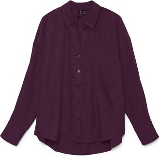 Vero Moda Damen Vmmelaney Queeny Ls Shirt WVN Noos, Winetasting, X-Large